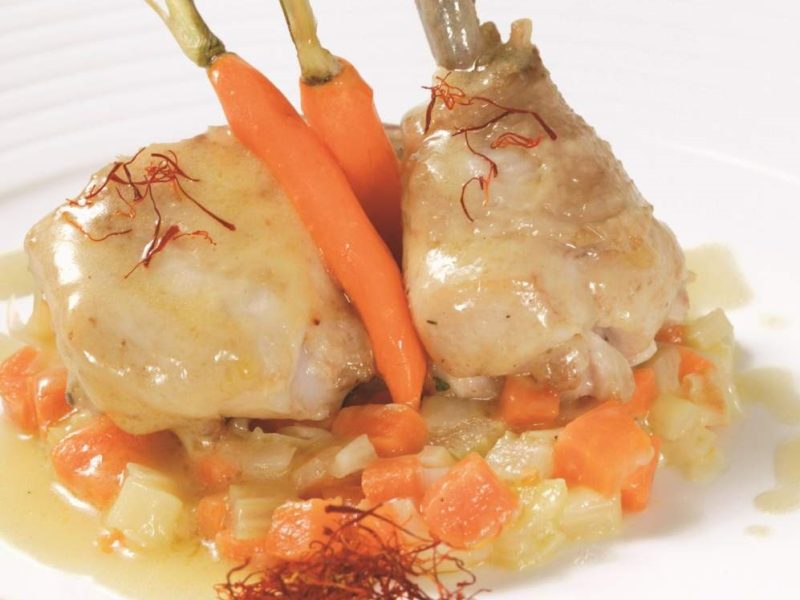 Pollo al azafrán - Gastronomía Aragonesa